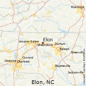 Elon North Carolina Map