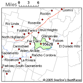 Zip Code Map Of 95628 Demographic Profile Residential Housing