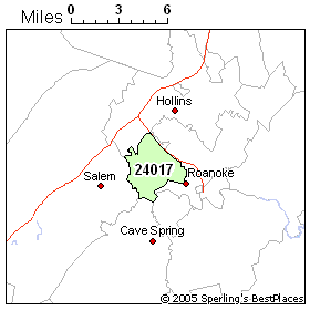 Roanoke County Zip Code Map