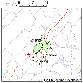 Roanoke County Zip Code Map
