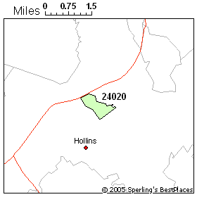 Roanoke County Zip Code Map
