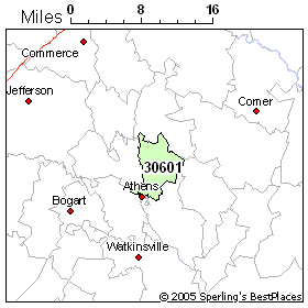 Athens Georgia Zip Code Map - Map