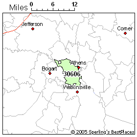 Athens Georgia Zip Code Map