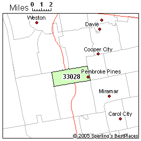Pembroke Pines Zip Code Map - Map