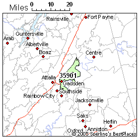 Gadsden Al Zip Code Map - Map