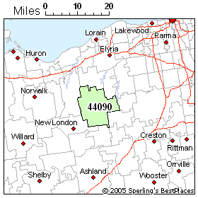 Lorain County Ohio Zip Code Map
