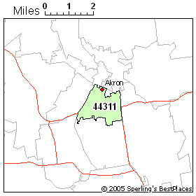 Greater Akron Zip Code Map