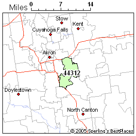 Greater Akron Zip Code Map