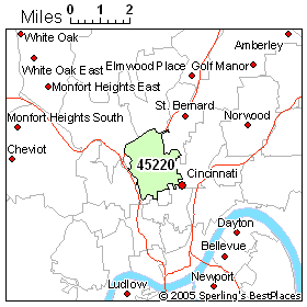 Cincinnati Area Zip Code Map - Map