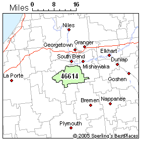South Bend Zip Code Map