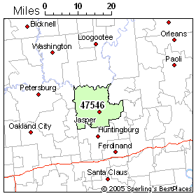 Jasper Indiana Zip Code Map - United States Map