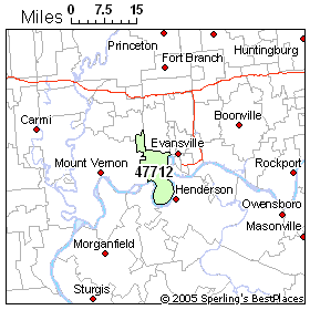 Zip Code Map Evansville In - Map