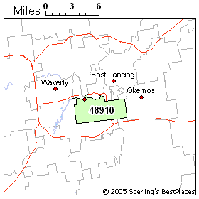 East Lansing Mi Zip Code Map - Map