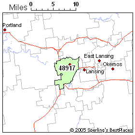 East Lansing Mi Zip Code Map - Map