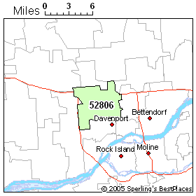 Davenport Iowa Zip Code Map - Map
