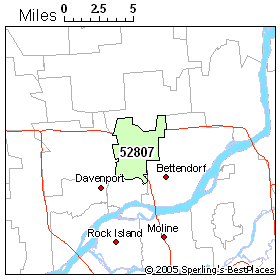 Davenport Iowa Zip Code Map - Map