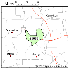 Irving Texas Zip Code Map