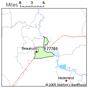 Beaumont Texas Zip Code Areas