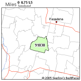 Pasadena Ca Zip Code Map
