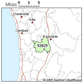Escondido Ca Zip Code Map