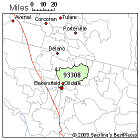 Zip Code Map Bakersfield Ca 93308