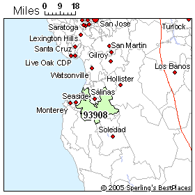 Zip 93908 (Salinas, CA) Rankings