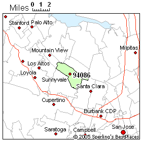 Zip Code Map Sunnyvale Ca - United States Map