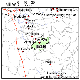 Merced Ca Zip Code Map - Map