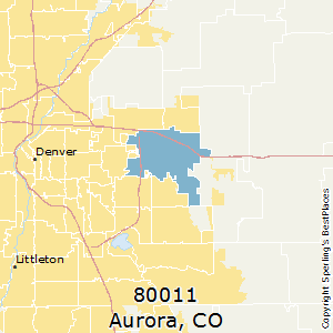 Aurora Colorado Zip Code Boundary Map