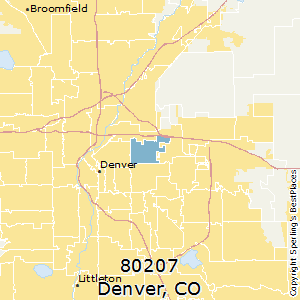Downtown Denver Zip Code Map - Map