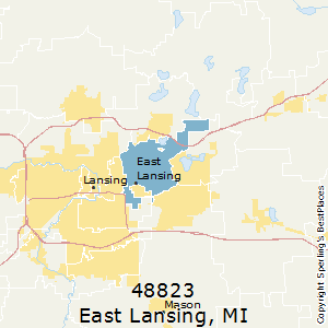 East Lansing Mi Zip Code Map - Map
