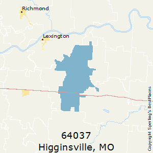 Higginsville (zip 64037), MO