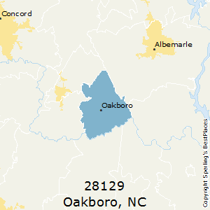 Oakboro (zip 28129), NC