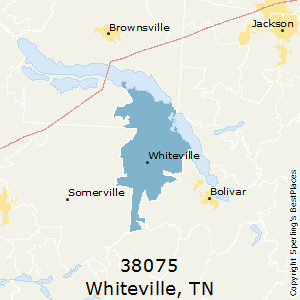 Whiteville (zip 38075), TN