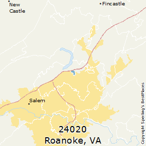 Roanoke County Zip Code Map