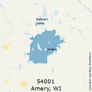 Amery (zip 54001), WI
